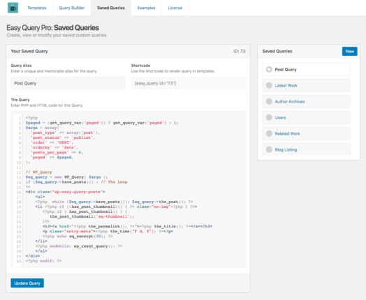 Saved Queries | Documentation | Easy Query Saved Queries | Documentation | Easy Query